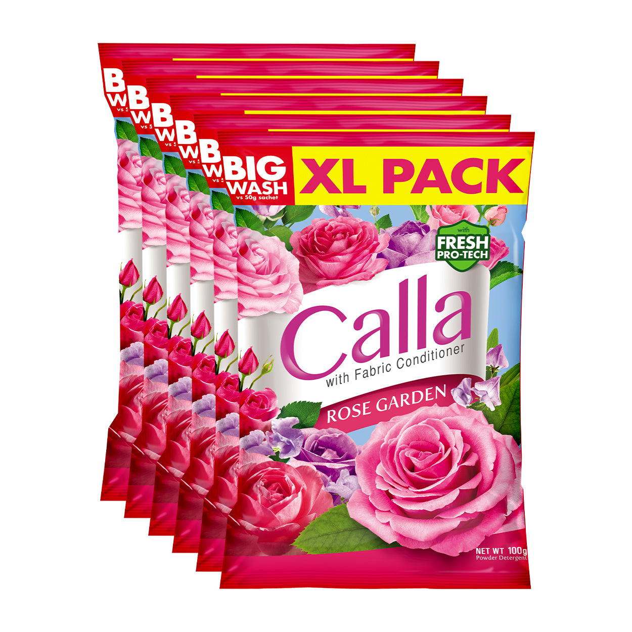 Calla Detergent Powder with Fabric Conditioner Rose Garden 6x100g ...