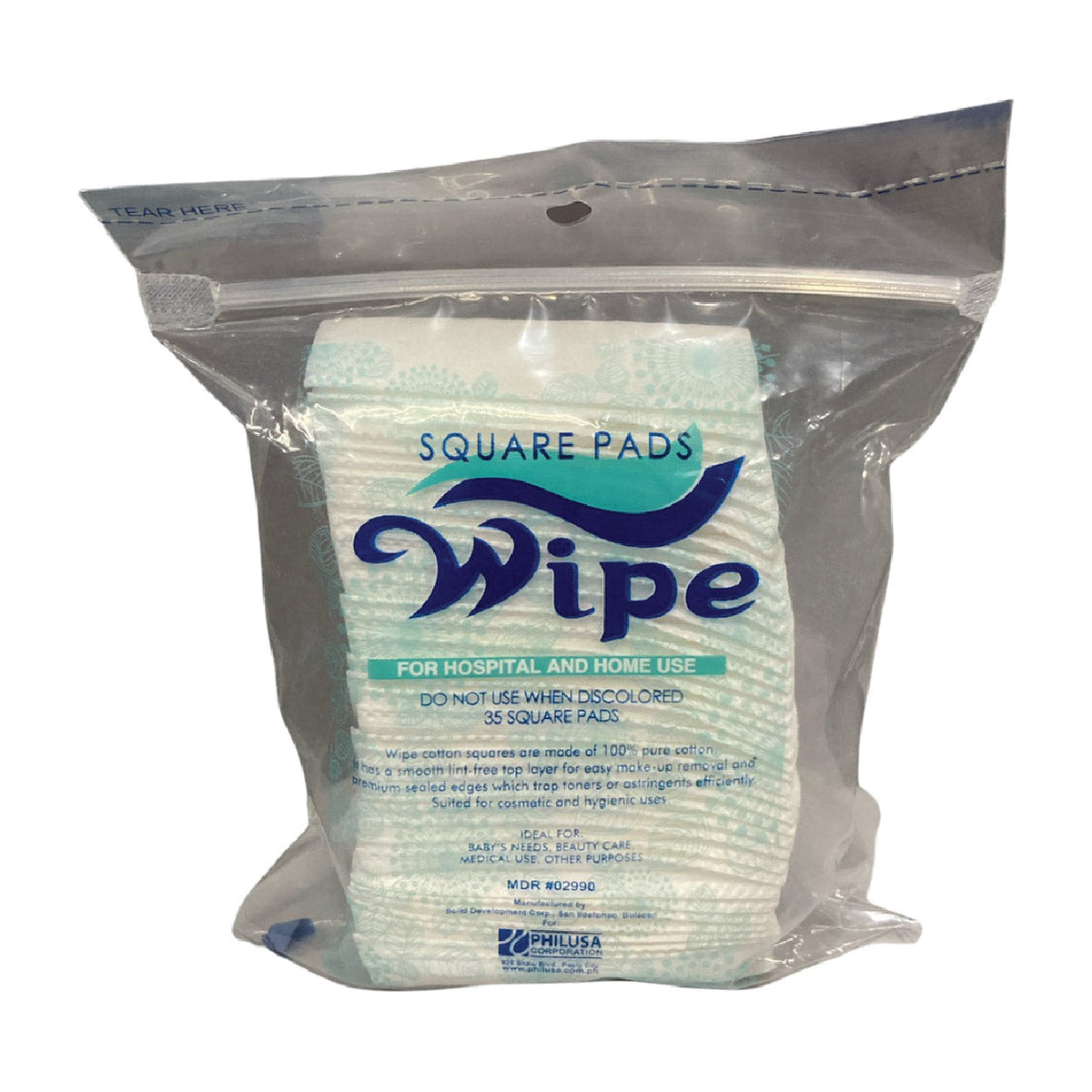 Wipe Cotton Square Pads 35s