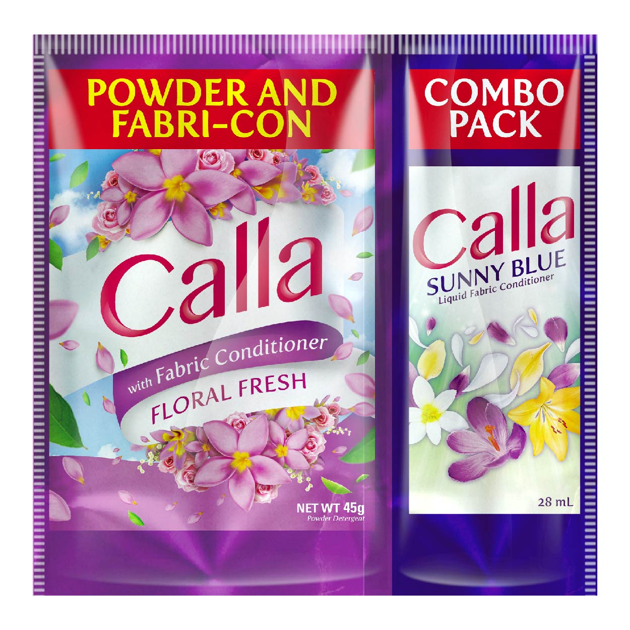 Calla Combo Pack Powder Floral Fresh 45g & FabCon Sunny Blue 28ml ...