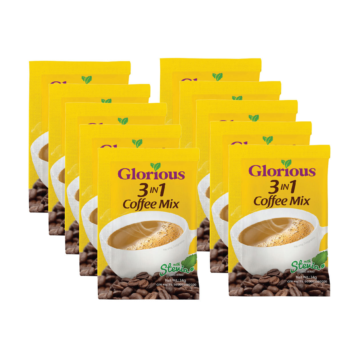Glorious 3in1 Coffee Mix with Stevia 10x14g – Ever Supermarket