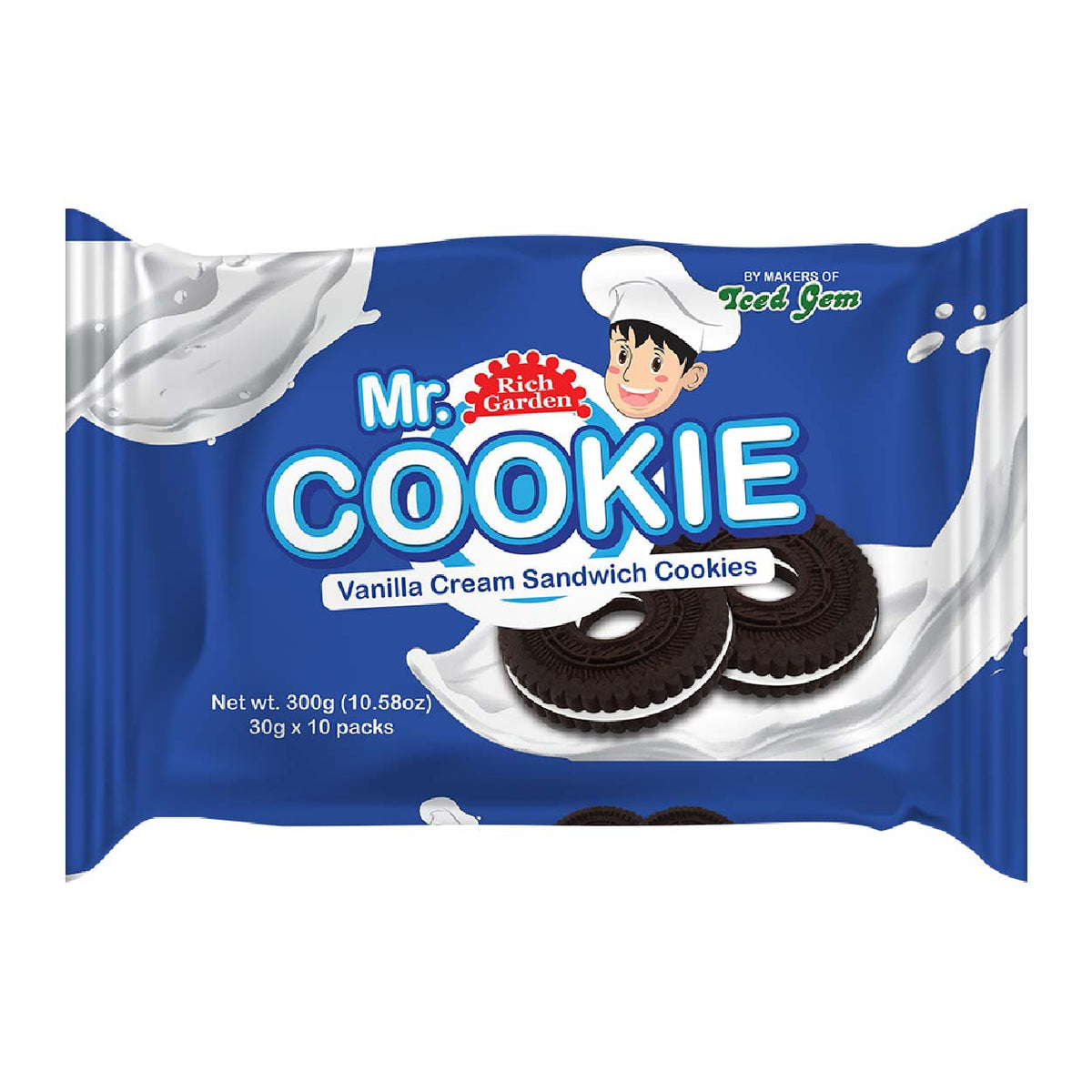 Rich Garden Mr. Cookie Vanilla Cream Sandwich Cookies 10x30g