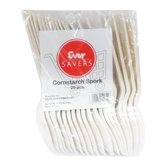 Ever Savers Disposable Cornstarch Spork 20s