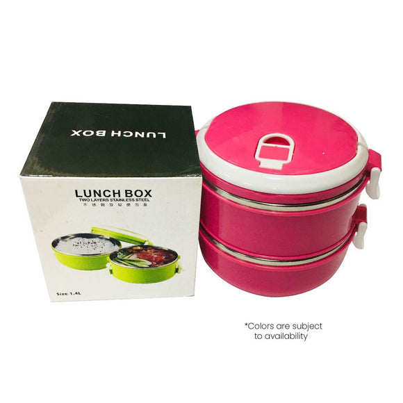 Edison Stainless Lunch Box 2 Layer Assorted Color 1.4L