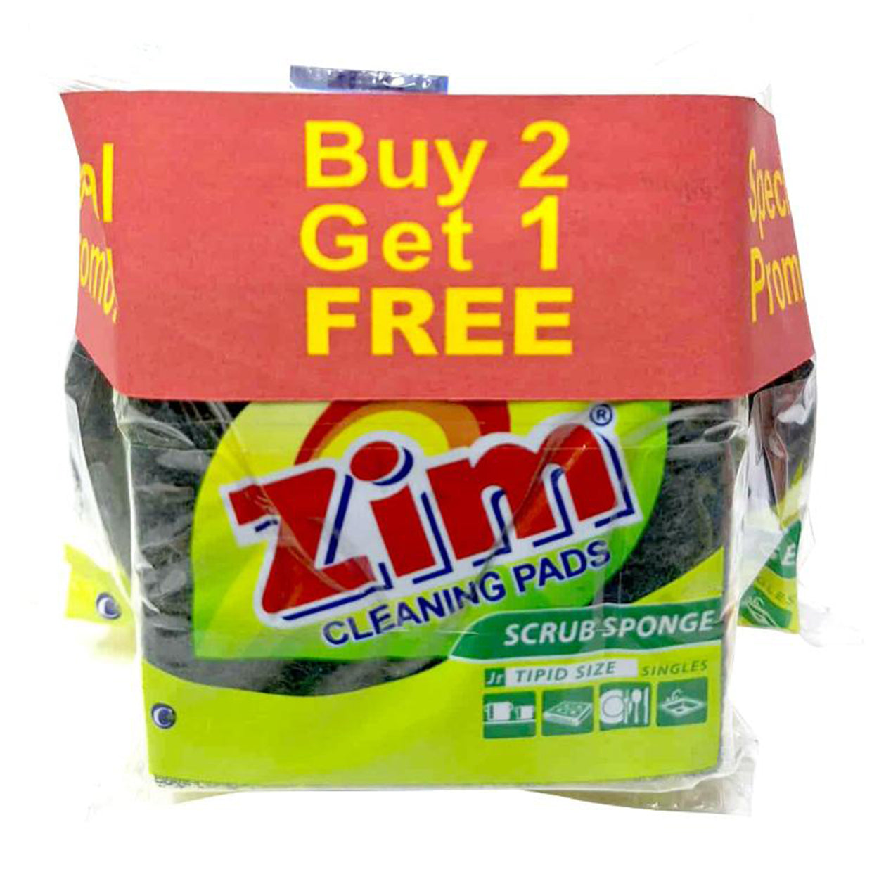 Zim Cleaning Pads Scrub Sponge Jr Tipid Size Buy 2 Get 1 Free – Ever ...