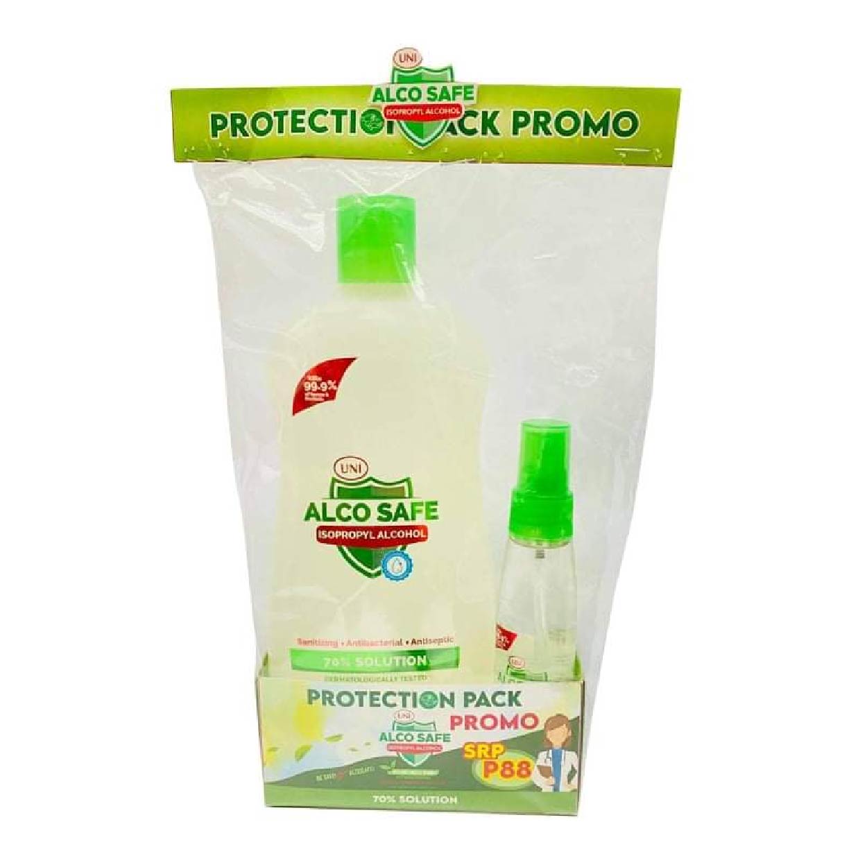 Uni AlcoSafe 70% Isopropyl Alcohol 500ml+55ml Protecton Pack P88 – Ever ...