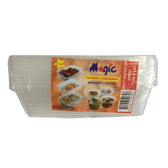 Magic Plastic Container Rectangle 500ml 5s